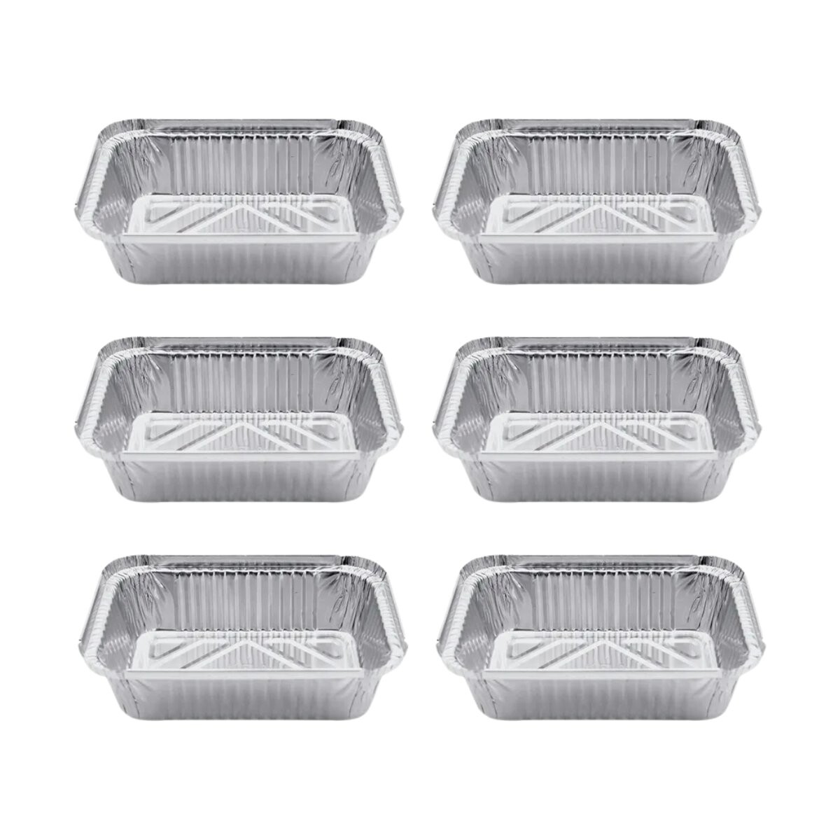 6 bandejas de aluminio rectangulares — El Clon