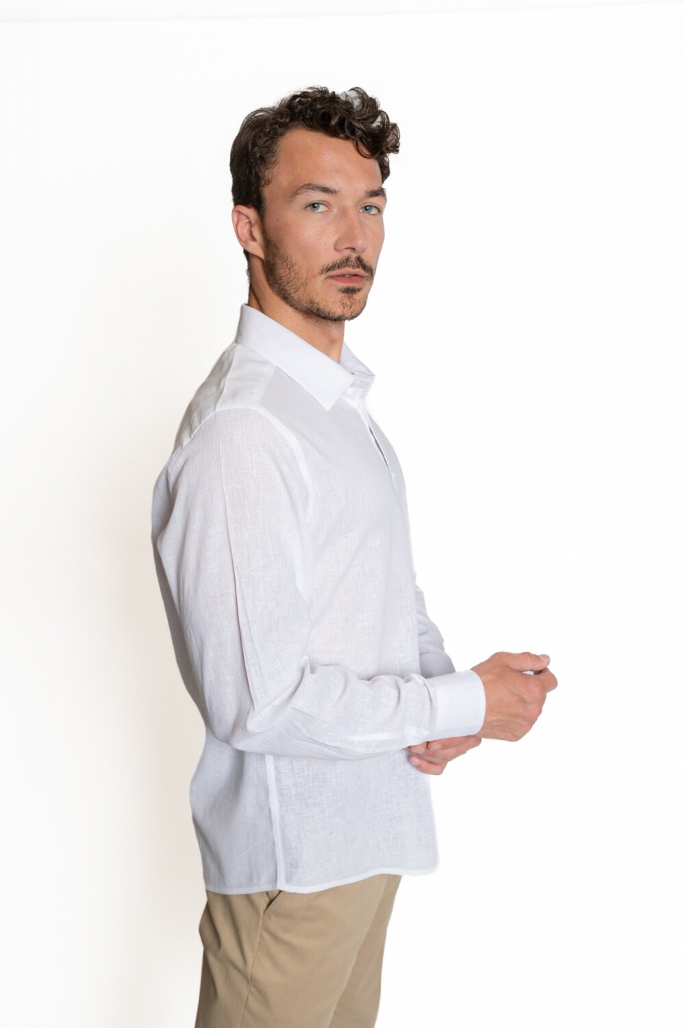 Camisa Lino-Cotton Guarnieri - BLANCO — ALTOCONCEPTO