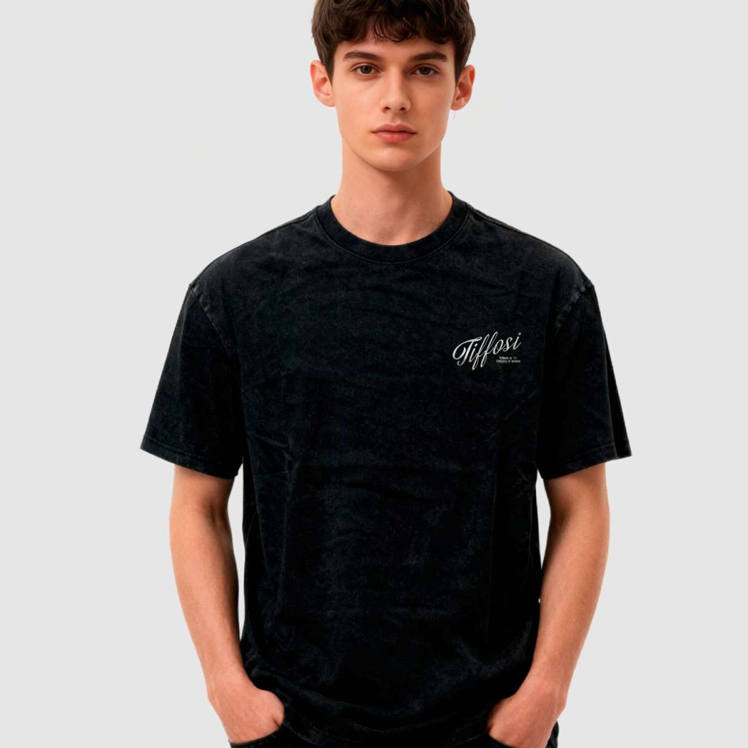 Remera Washed Tiffosi Unisex - Negro — Tienda Soy Santander
