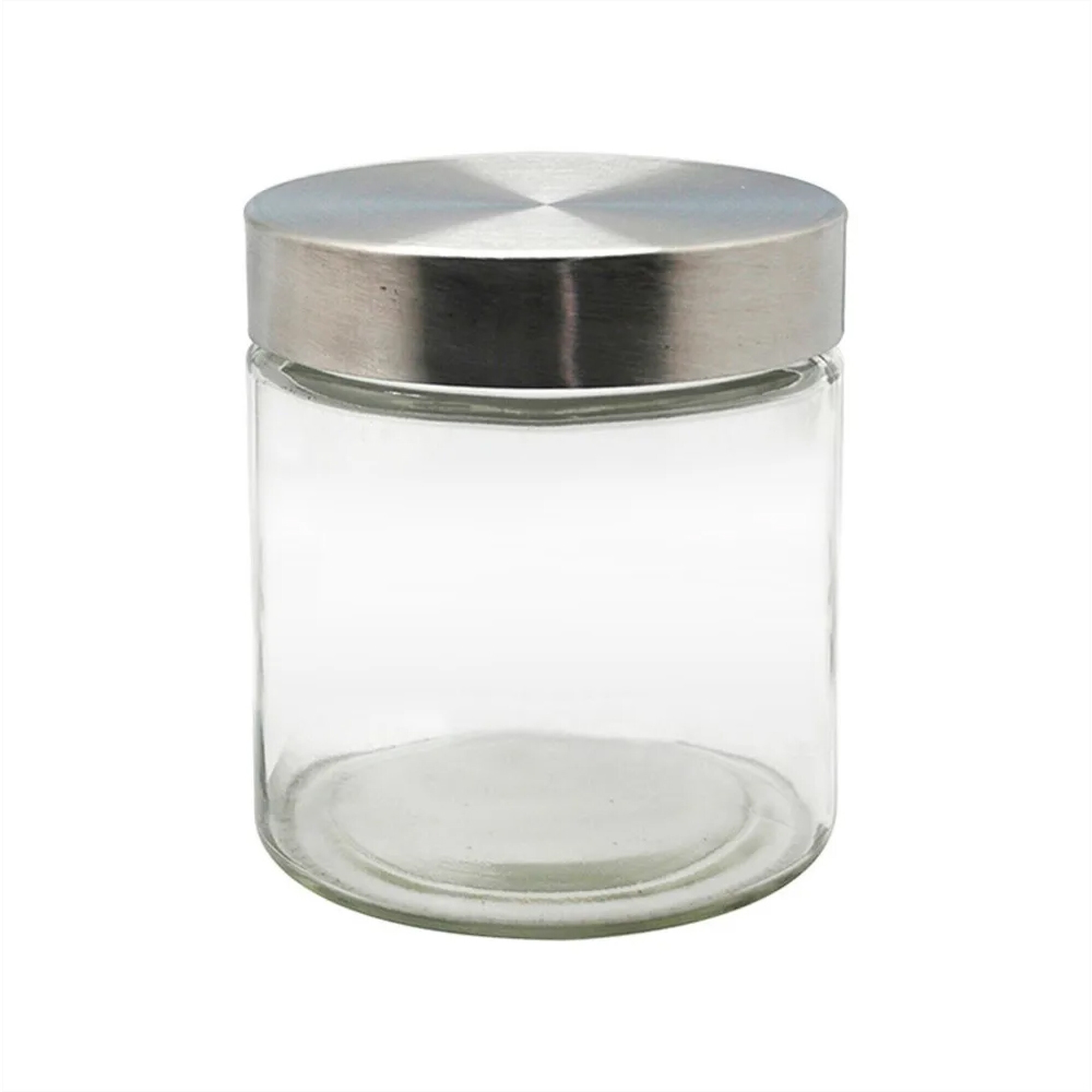 Recipiente Frasco Cilindro de Vidrio con Tapa Rosca 850ml - Plateado — HTS