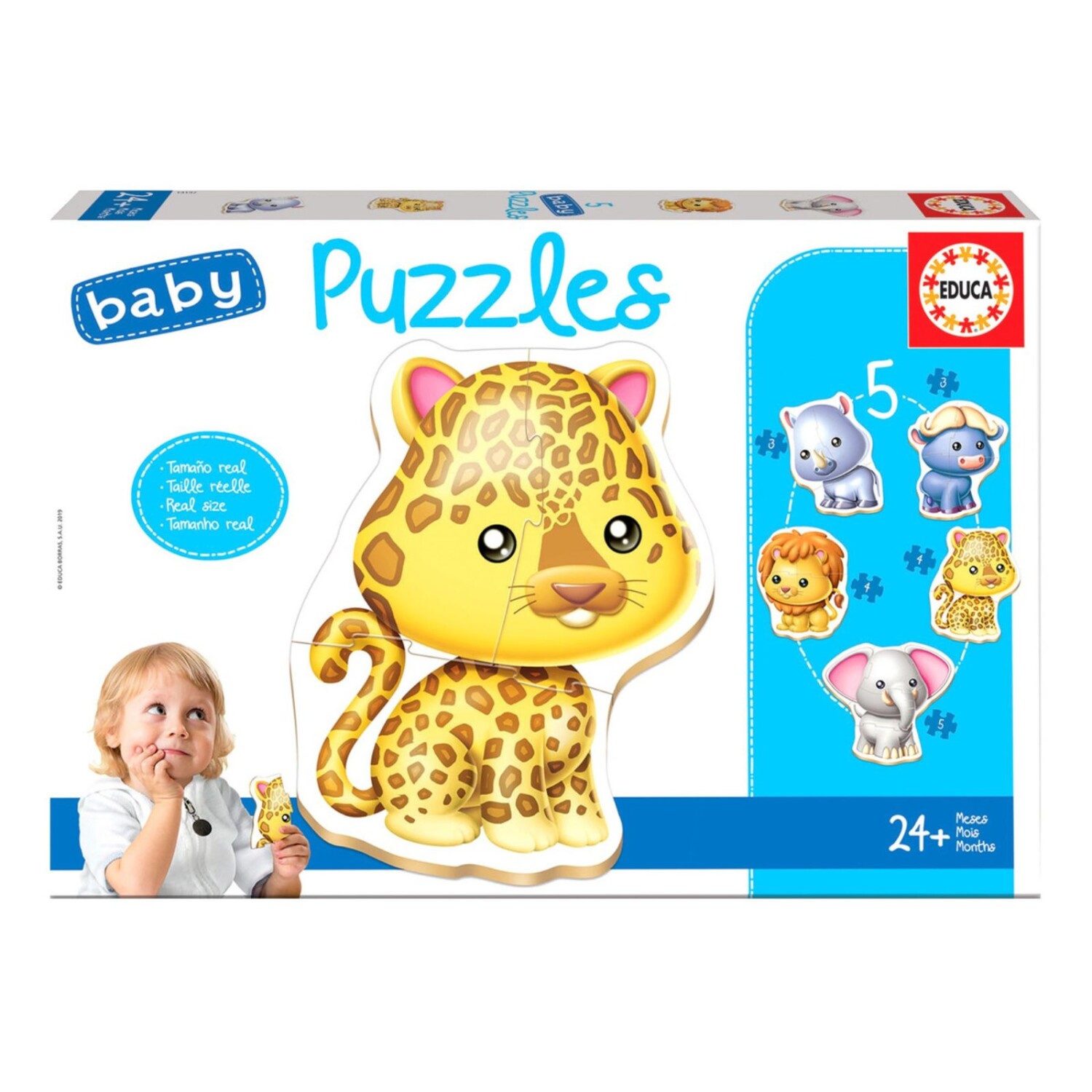 Set Puzzle Leopardo Animales Educa Didactico Rompecabezas — Atrix