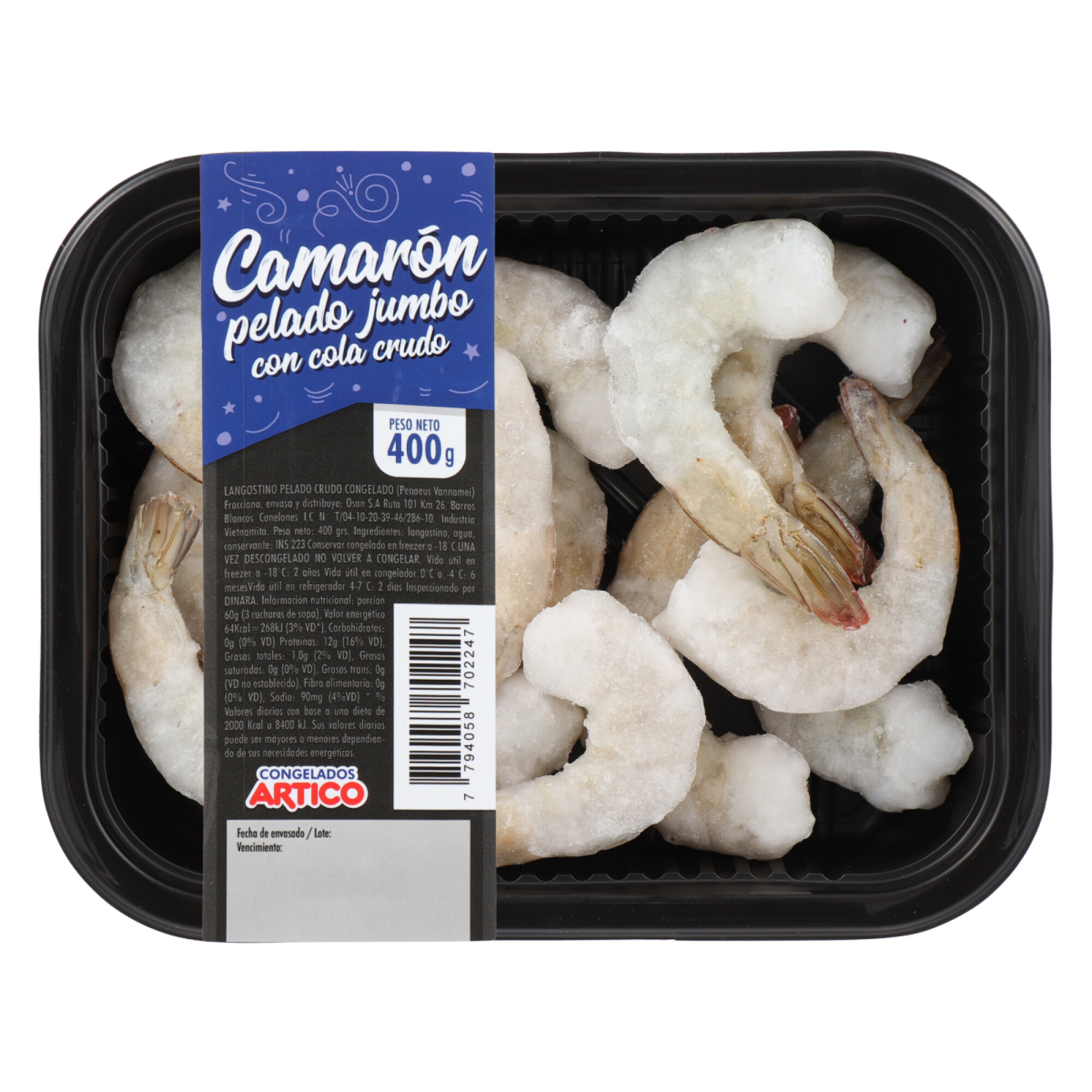 Camaron Pelado Jumbo Con Cola - 400 Grs — Artico congelados