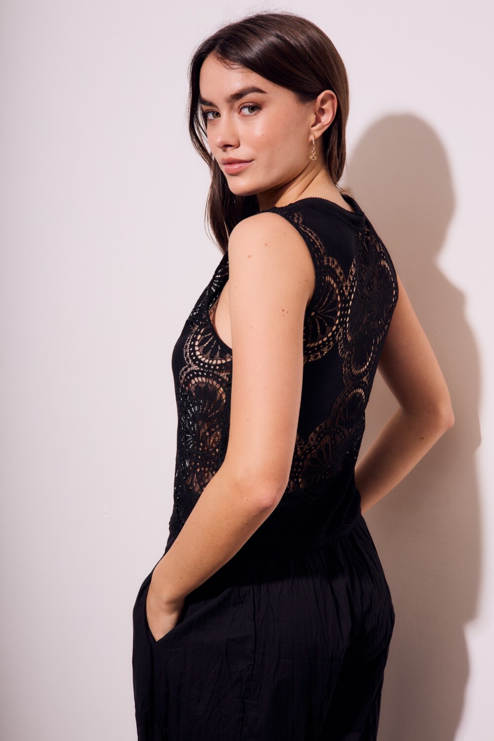 Blusa Encaje - Negro — Lemon