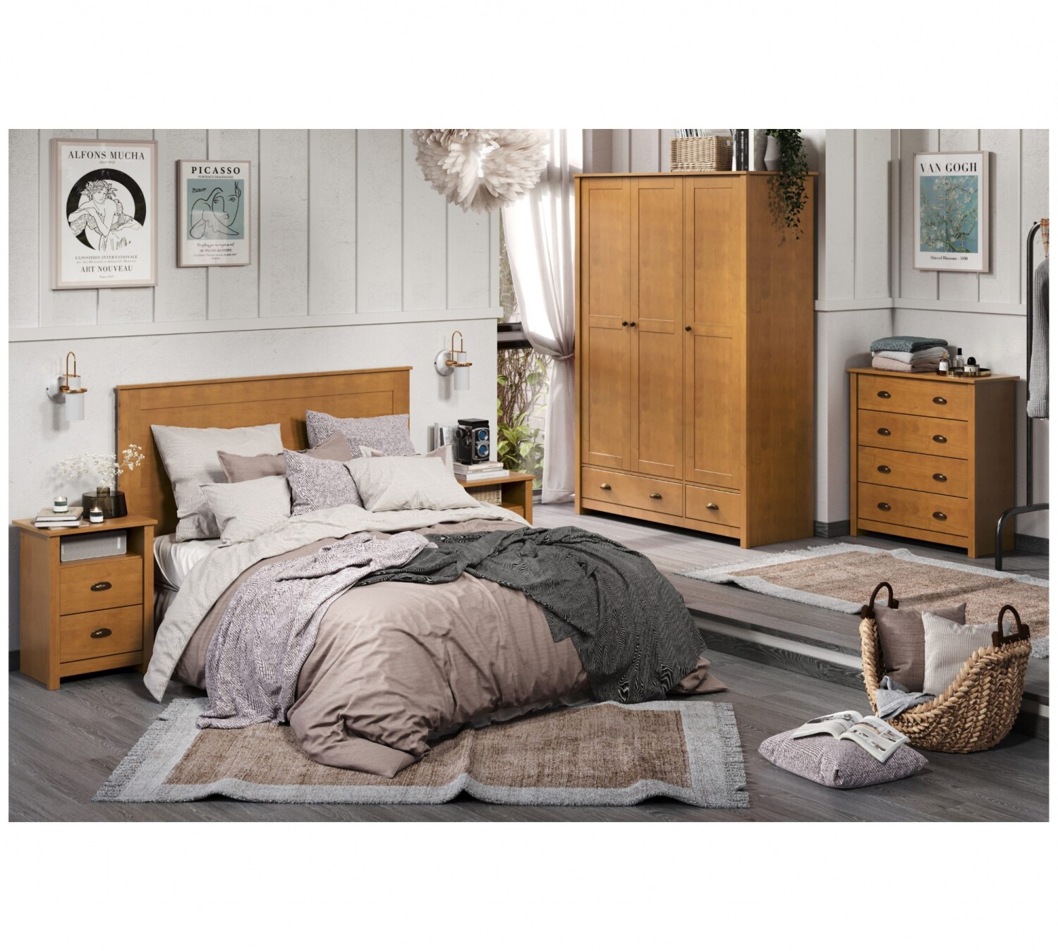 Cómoda 4 cajones - Madera maciza - Linea Colonial - Marron — Rustico Hogar