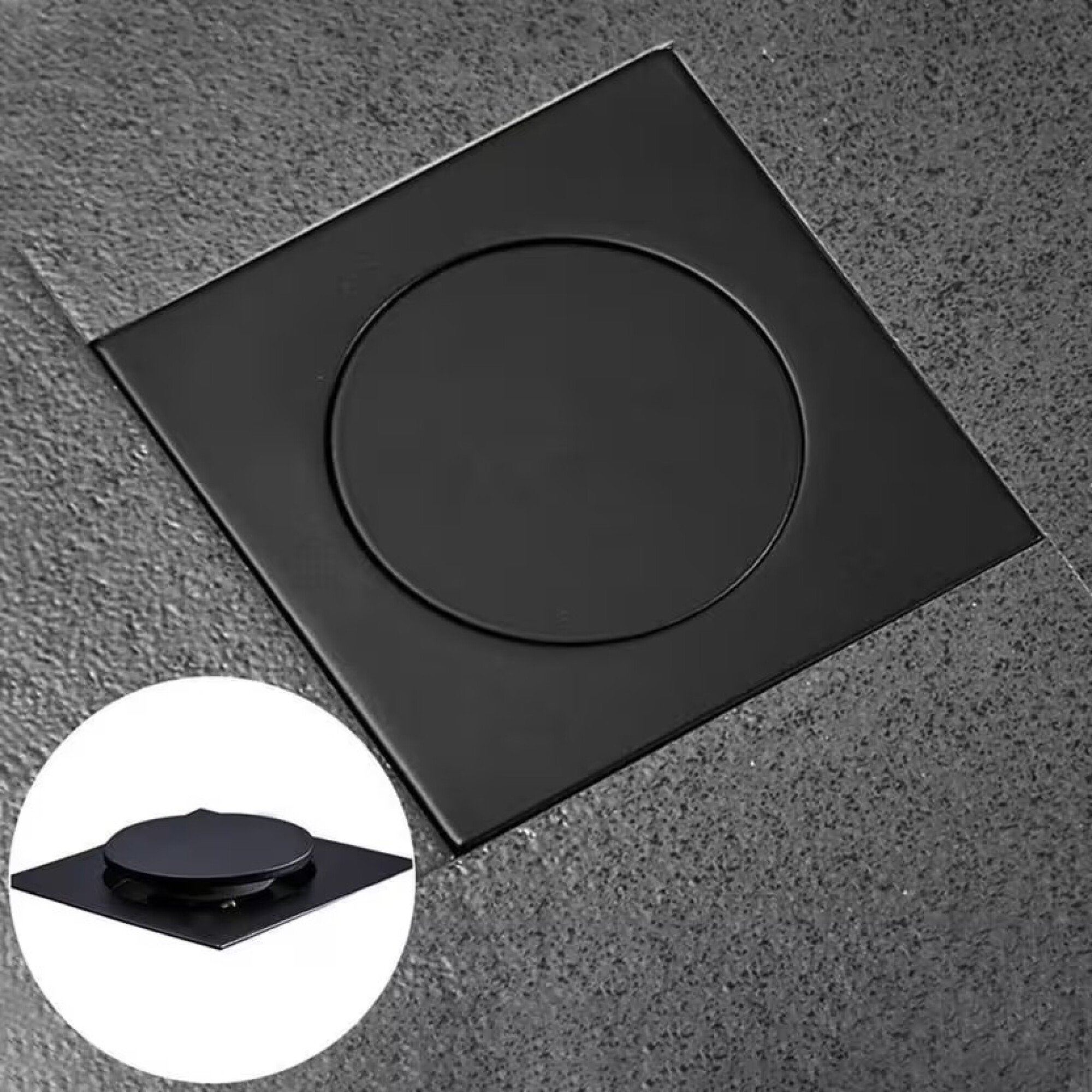 Rejilla De Piso Click Clack 15x15 Negro Mate — Loysa