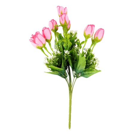 Ramo de flor artificial pimpollo rosas con rocio — El Clon