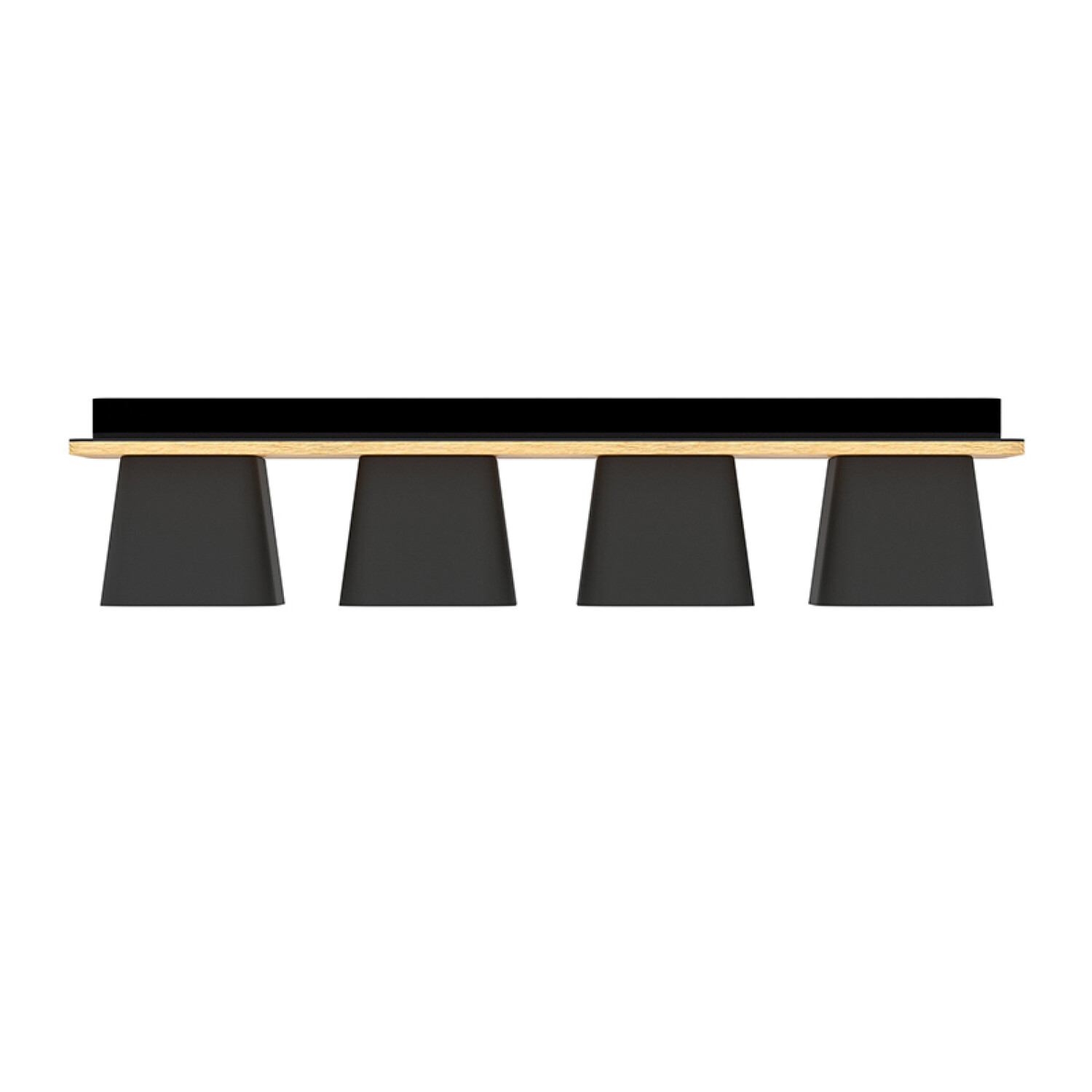 Lámpara de techo acero negro y madera 4xE27 RUSCIO - EG3481X — Fivisa