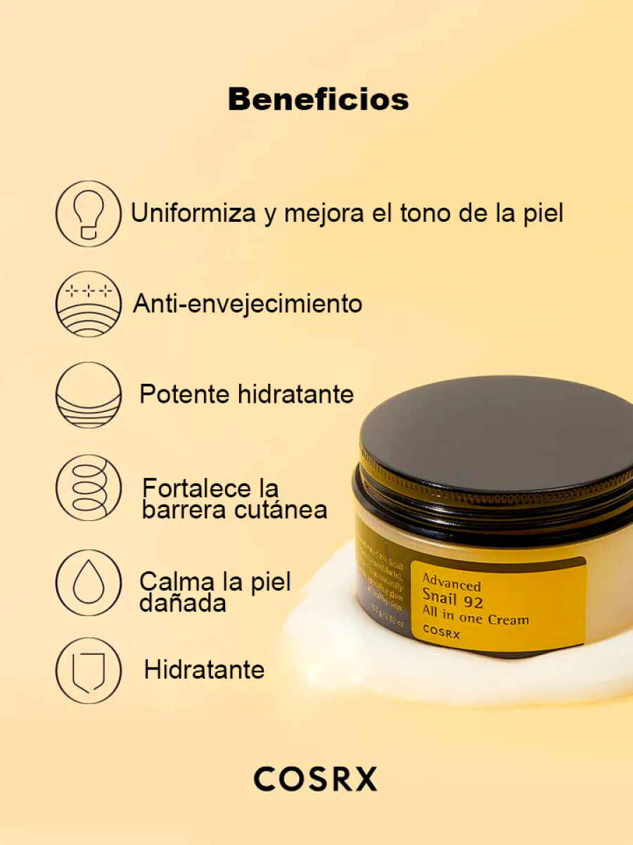 ADVANCED SNAIL 92 ALL IN ONE CREAM COSRX - Crema hidratante con un 92% ...