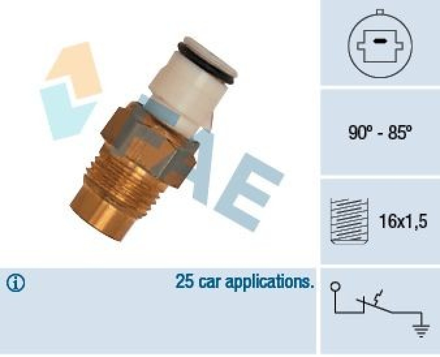 BULBO INTERRUPTOR TOYOTA ELECTRO TERCEL 90-85 GRADOS N-C FAE — Cymaco
