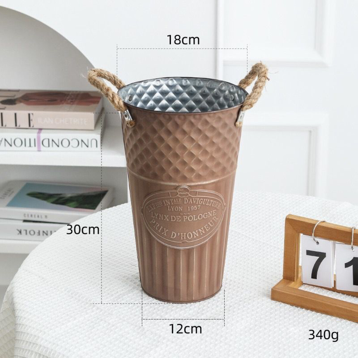 Florero Metálico Flower & Garden Alto 35cm x Ø19cm — El Capitán