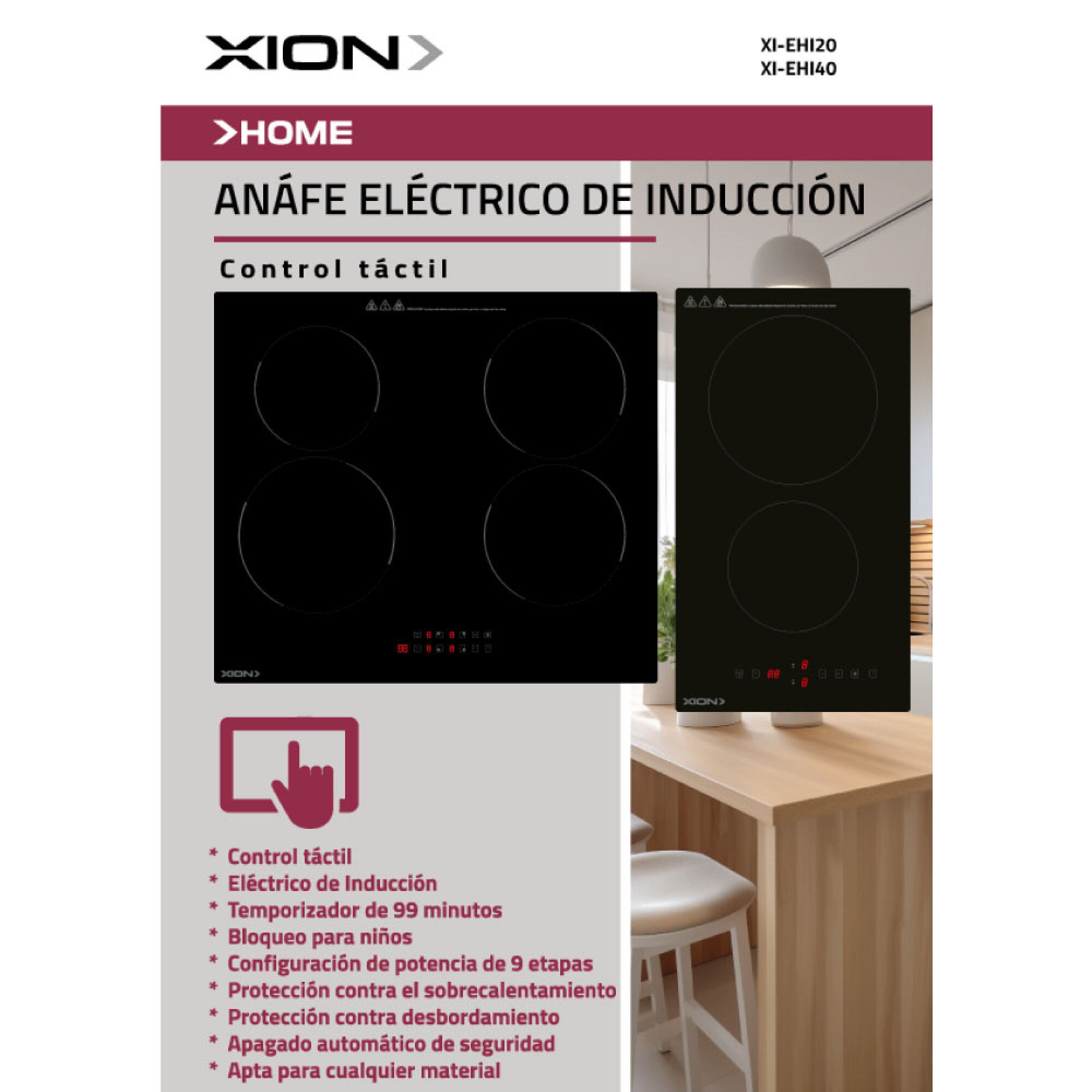 anafe eléctrico de inducción 2 discos — Joacamar