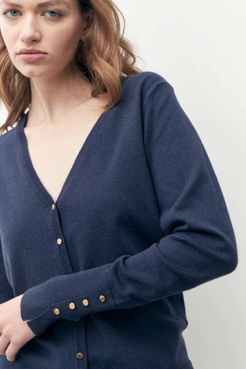 Cardigan escote V - azul marino — Lolita