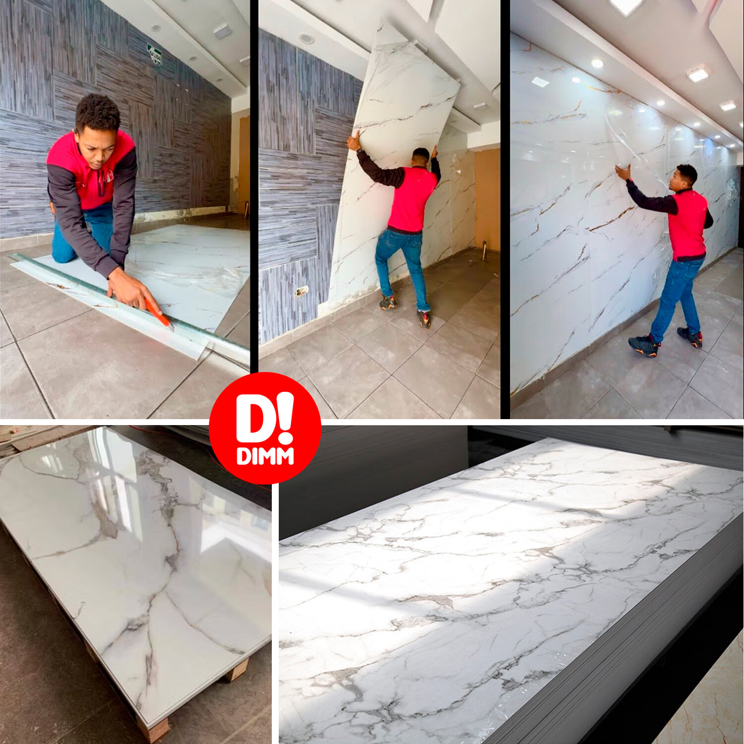 Revestimiento De Pared Placa Pvc Flexible 2.44 X 1.22mts - NEGRO — Dimm