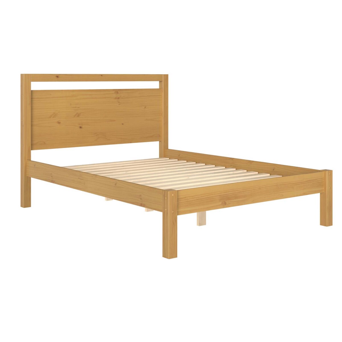 Cama 2 Plazas Madera Natural-beige Capri — Divino