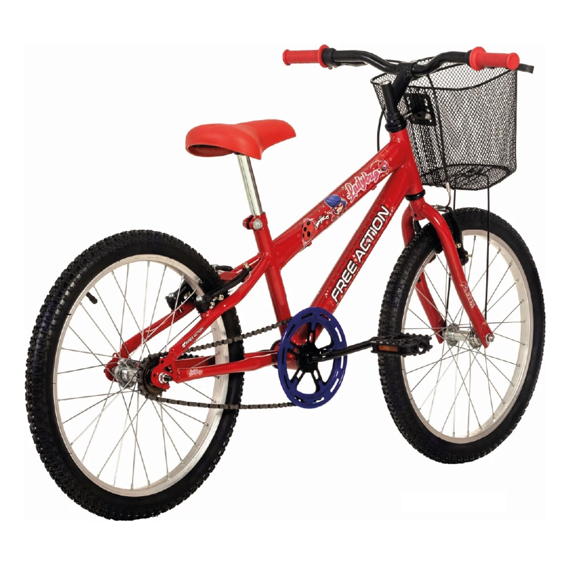 Bicicleta Niña Rod 20 Free Action Lady Bug Roja Con Canasto Rojo 11 ...
