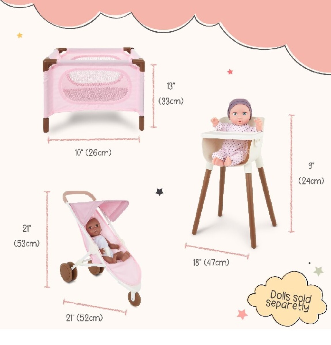 Accesorios Bebotes - Setx3: Coche, cuna y silla de comer — miKangaroo