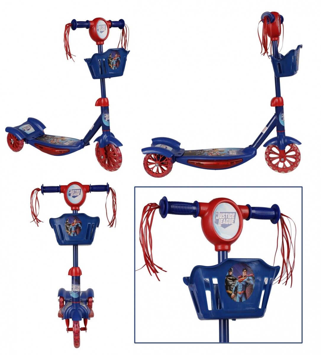 Tripatin Liga de la Justicia con canasto, luz y sonido — El Clon