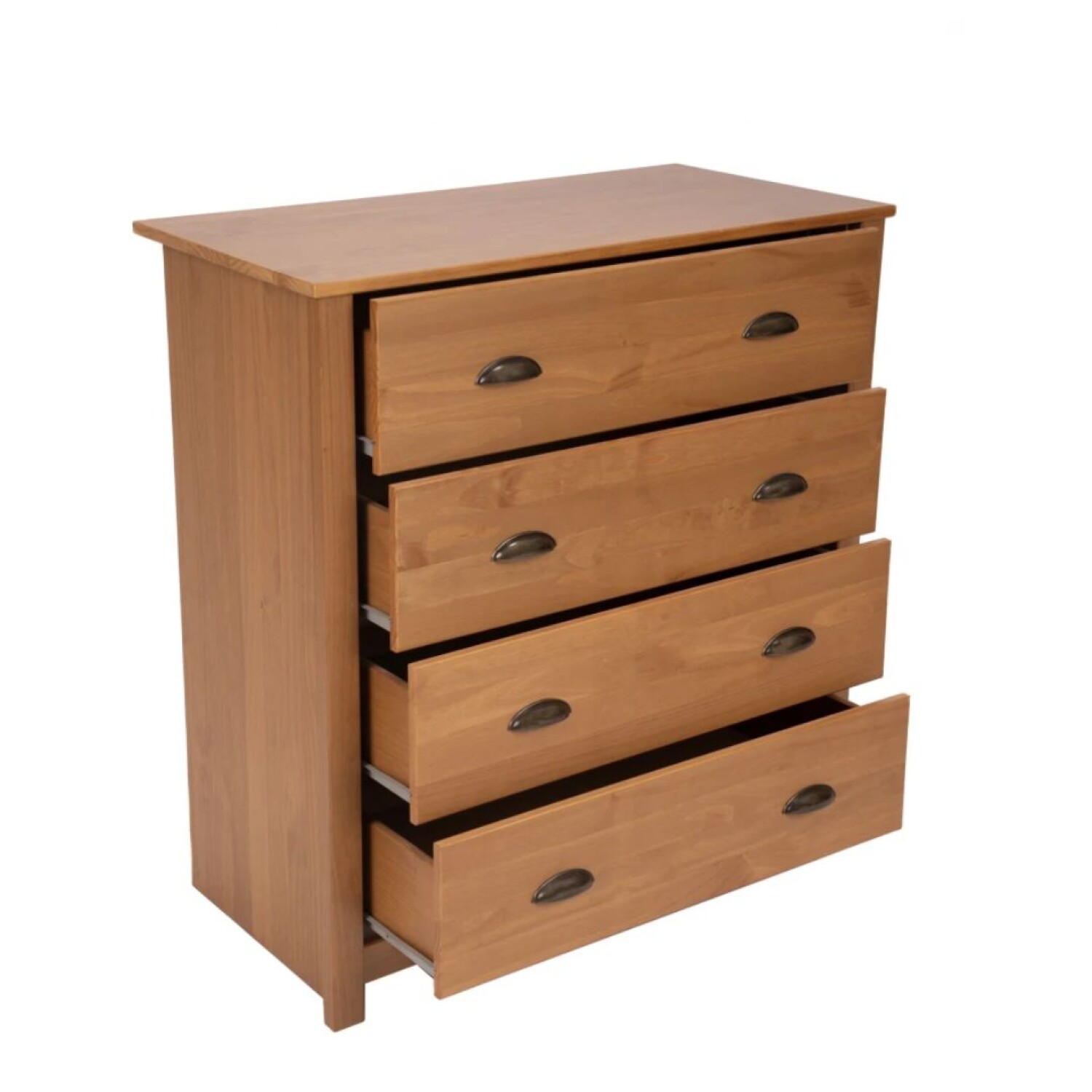 Cómoda 4 Cajones - Madera Maciza - Linea Colonial - Marron Robles — Fripay