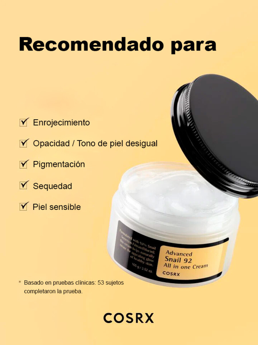 ADVANCED SNAIL 92 ALL IN ONE CREAM COSRX - Crema hidratante con un 92% ...