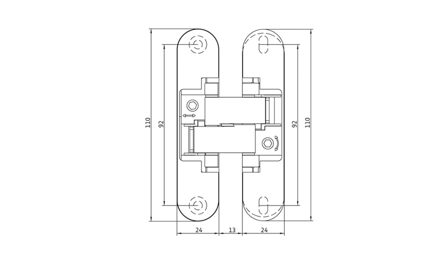 Bisagra Oculta Para Puerta An 160 — Montecuir