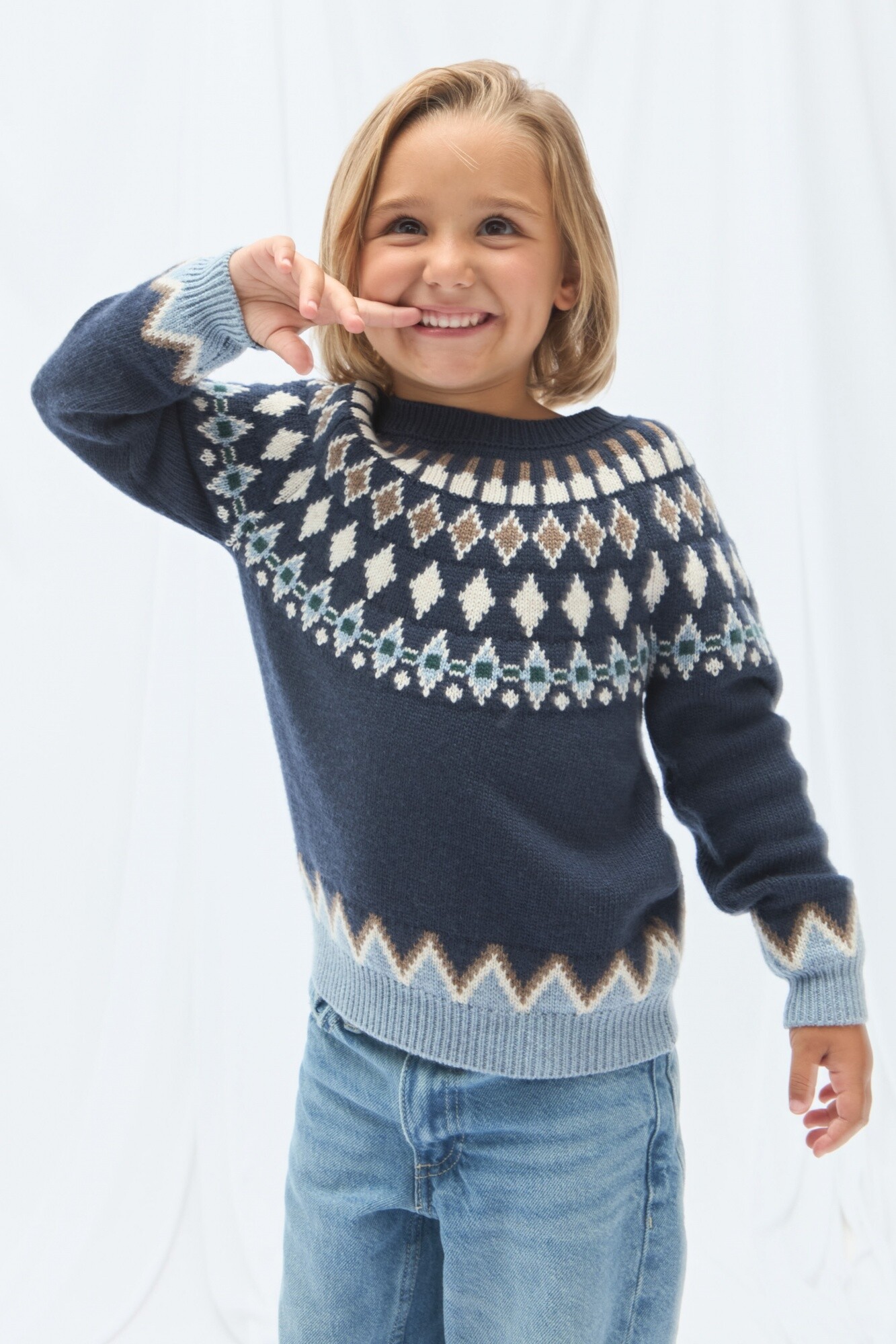 Sweater kids bariloche - azul marino — Lolita