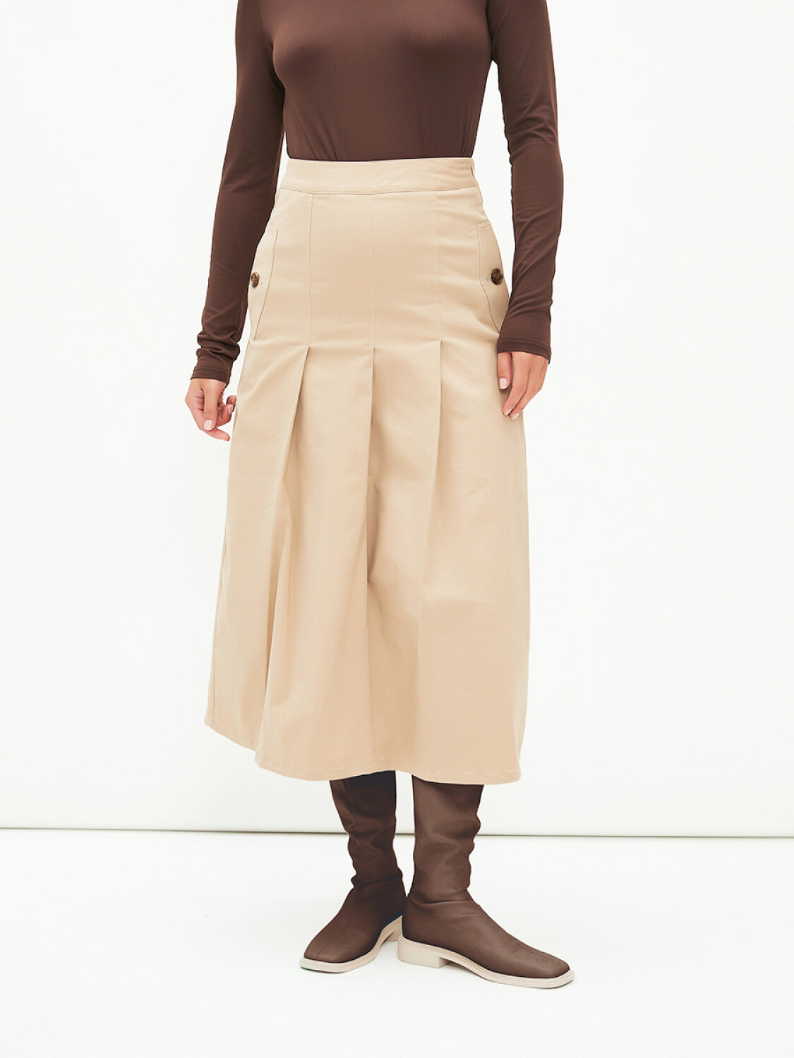 FALDA CASANDRA - BEIGE — Guapa