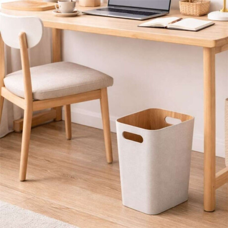 Papelera Sin Tapa 26X18X30Cm Exterior Tela - Crema — Tienda Soy Santander