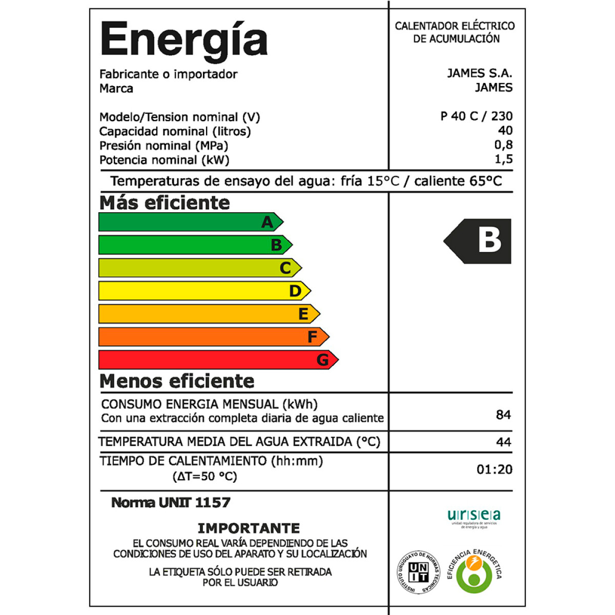 Calefón James 40 Litros Cobre — Magic Center