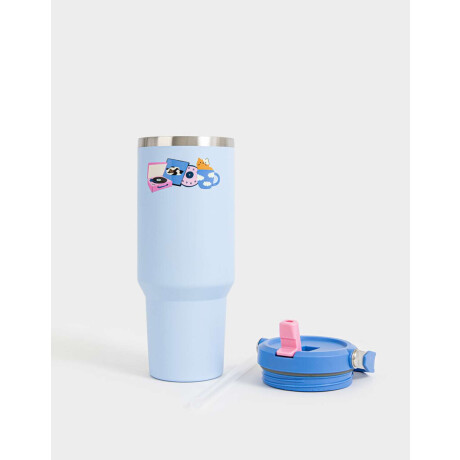 Vaso Alto Término De Acero Inoxidable De 900ml Con Manija - Azul ...