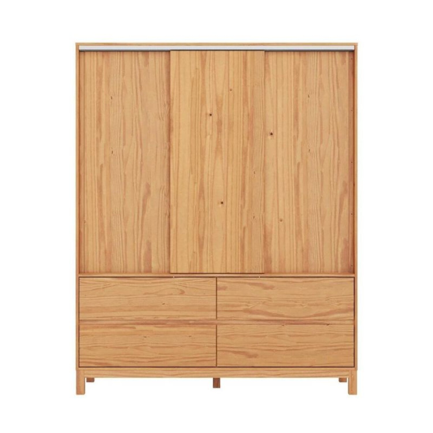 Ropero 3 Puertas Corredizas- Madera Maciza - Square — Rustico Hogar