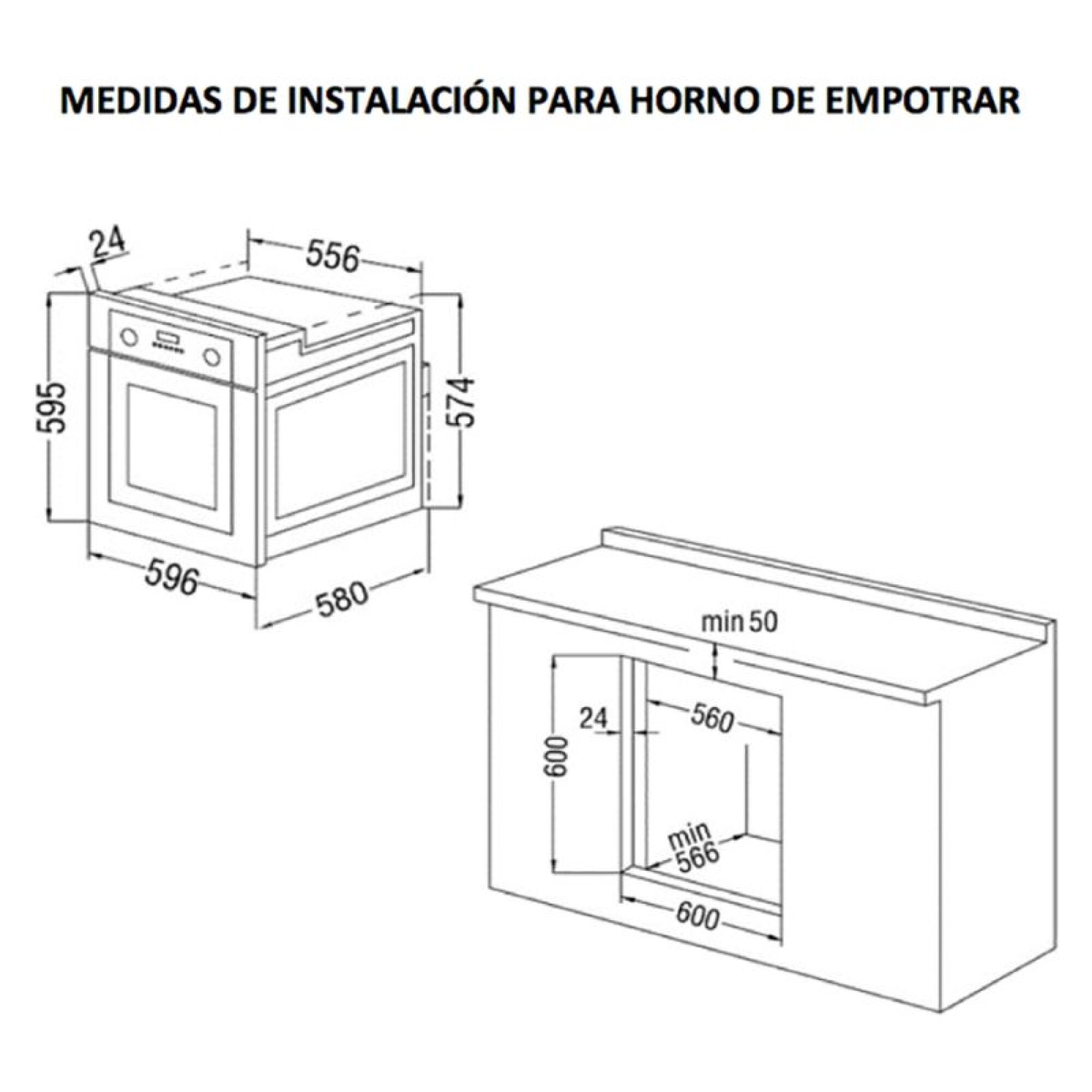 HORNO DE EMPOTRAR JAMES HEE INOX G2 — Barraca 5 Esquinas