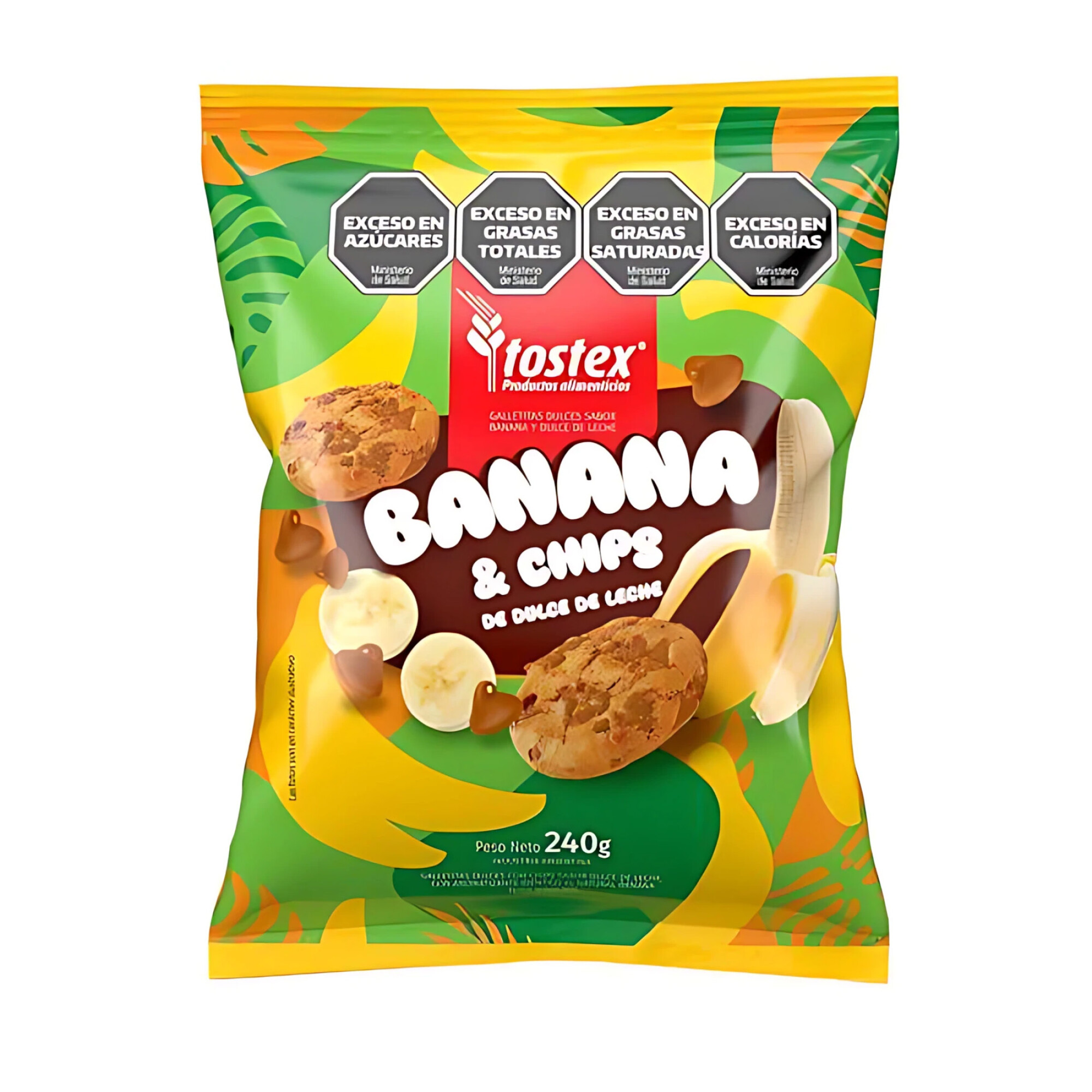 Galleta Tostex Banana y Chips de Dulce de Leche 240 grs — Ardo Mayorista