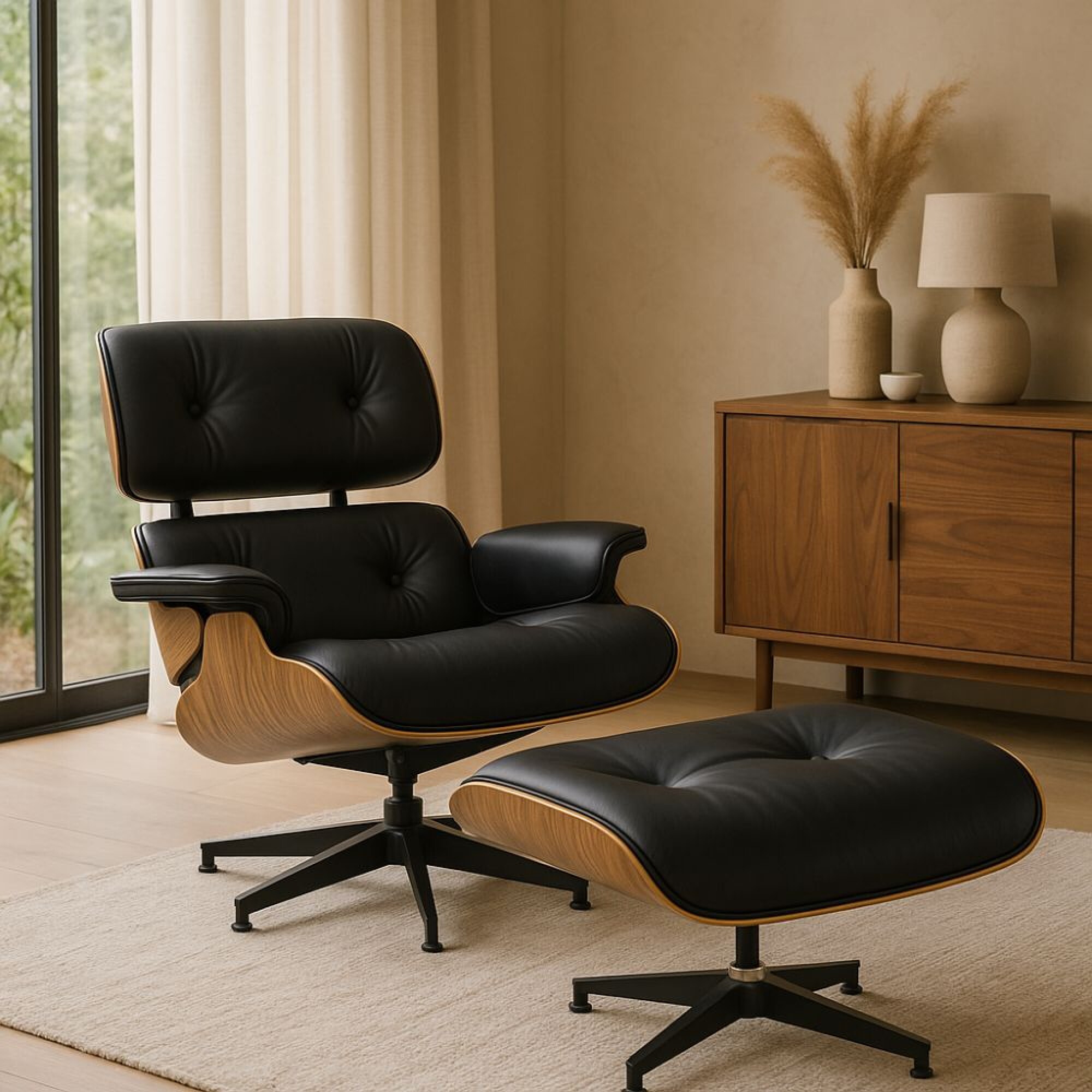 Butaca diseño Eames Lounge Negro — La Cueva Muebles