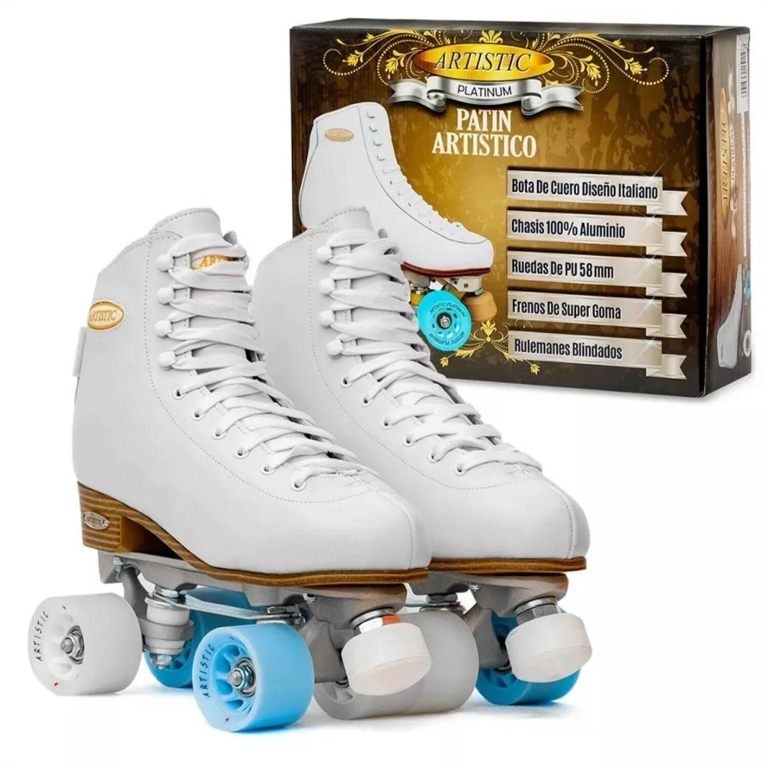 Patín Artístico Platinum Profesional Cuero Aluminio — El Rey del ...