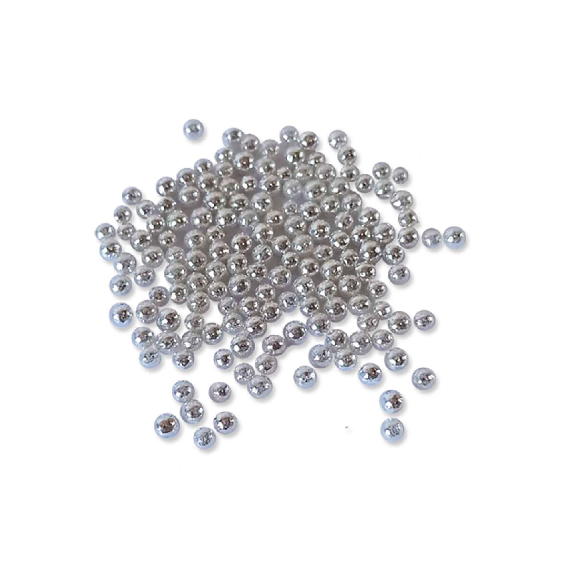 Perlas 2 mm Plateadas 30 g — Zanetti