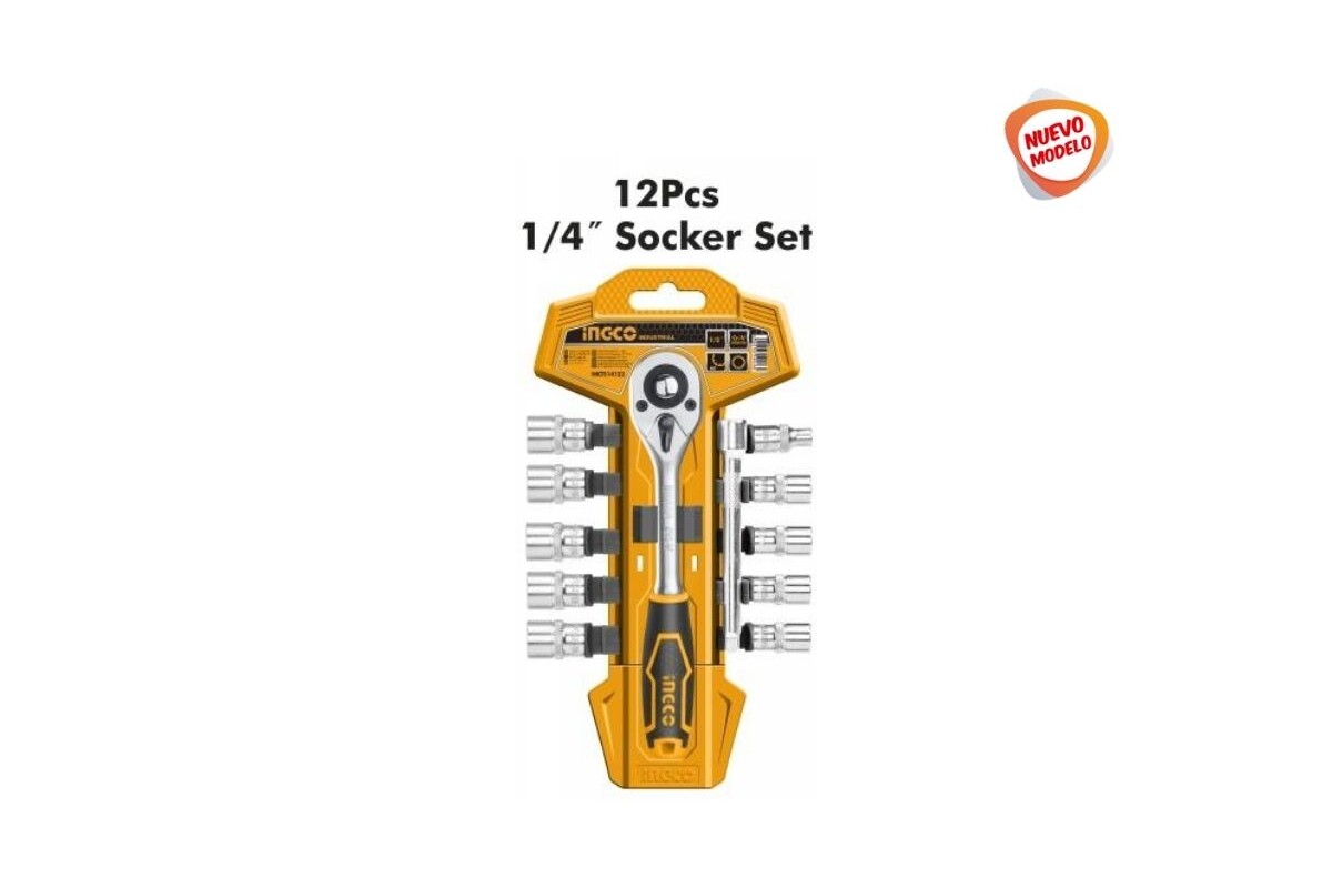JUEGO 12 PZA 10 DADOS TUBO LLAVE CRIQUE 1/4" INGCO — Larrique Rulemanes