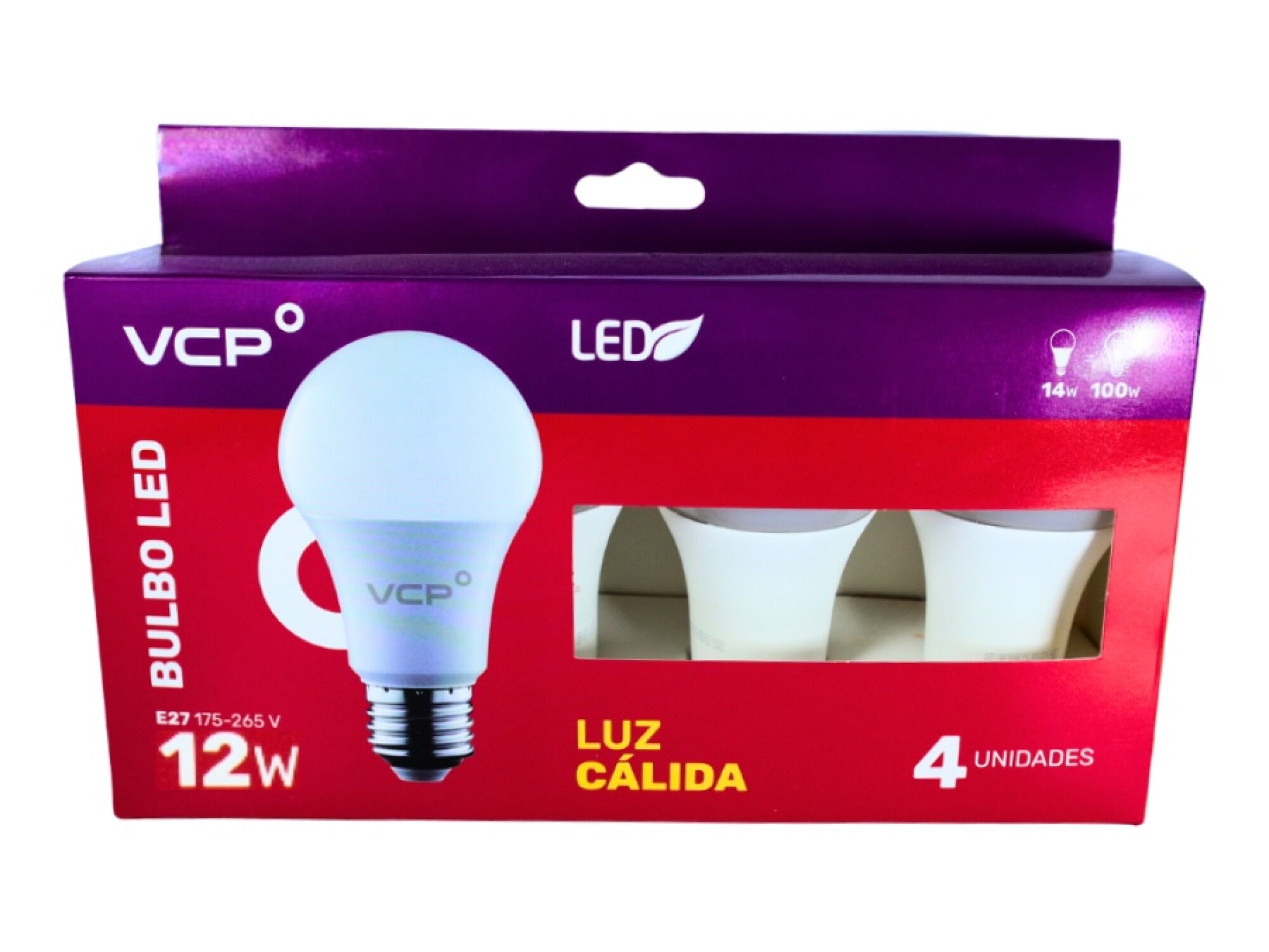 LAMPARA LED BULBO 12W E27 3000K PACK 4 — Luminotecnia