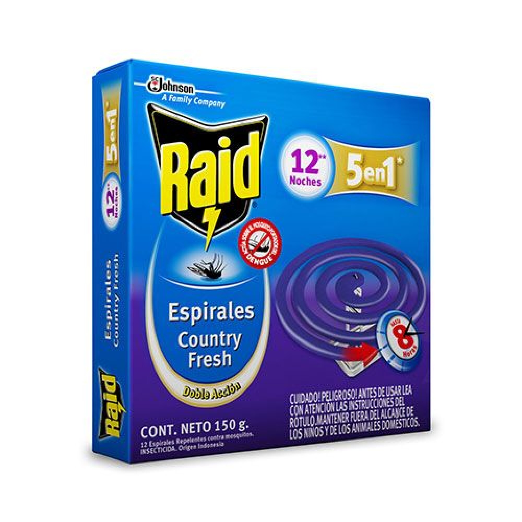 Espirales Antimosquitos Lavanda Raid 12 unidades — Farmacia Parque Miramar
