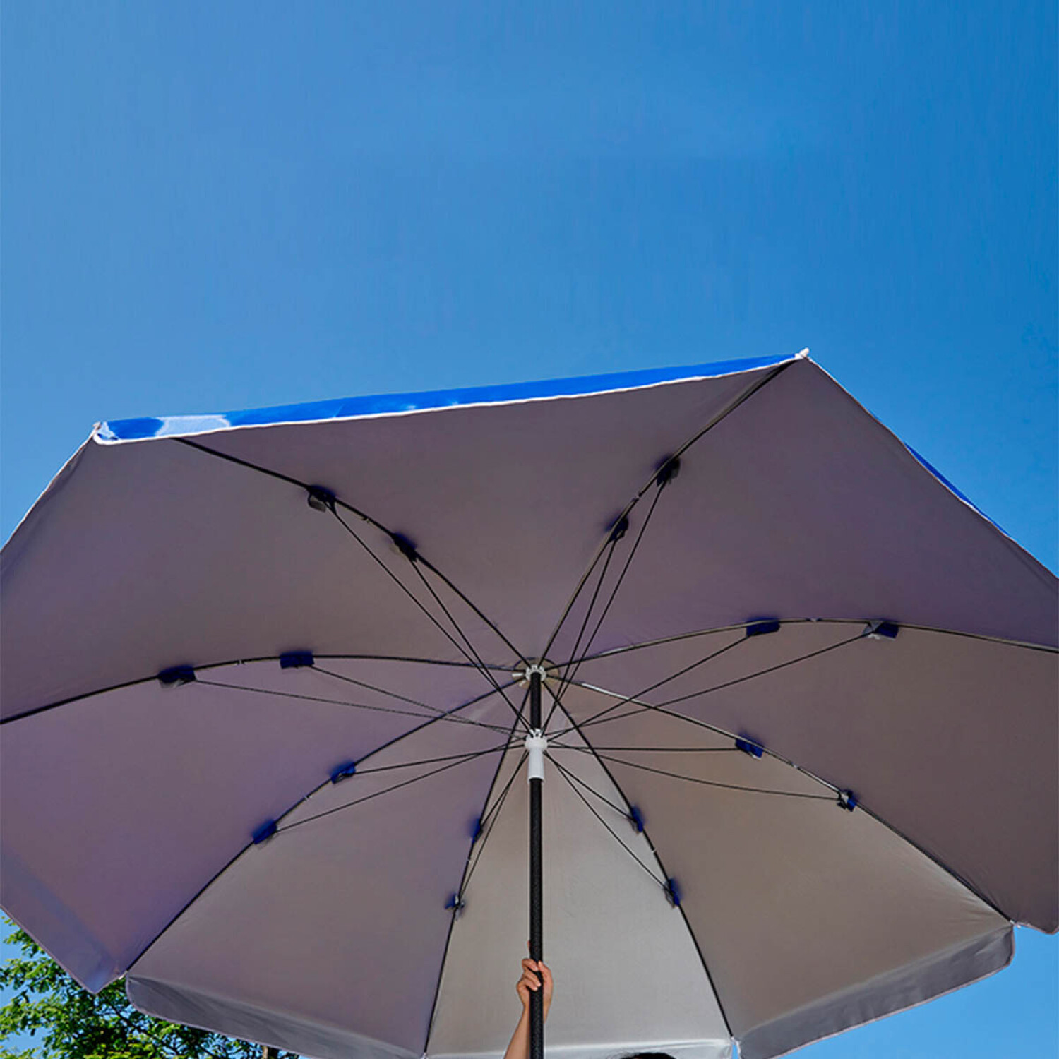 Sombrilla Playa Jardín 2m UV50 Camping Aluminizada - Azul — El Rey del ...