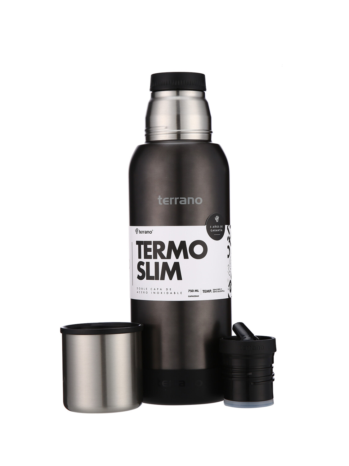Termo Premium Slim 750ML. - Negro Metalizado — Terrano
