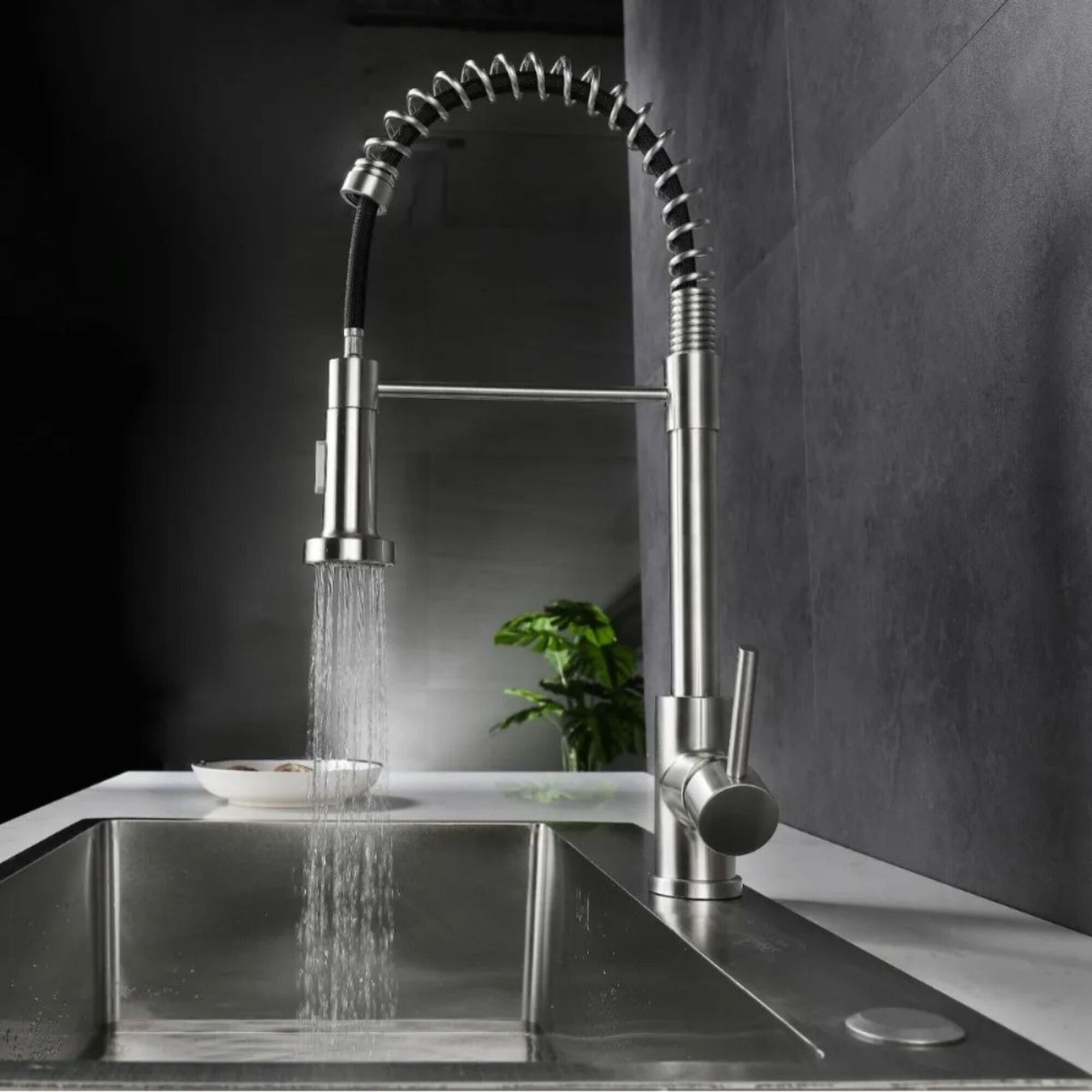 Canilla Cocina Grifo Monocomando Griferia Flexible Cromado — Una Ganga