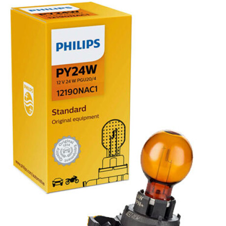 LAMPARA - 12V PY24W AMBAR SEÑALERO CLIO 4 MBENZ CLASE C A4 PHILIPS — Cymaco