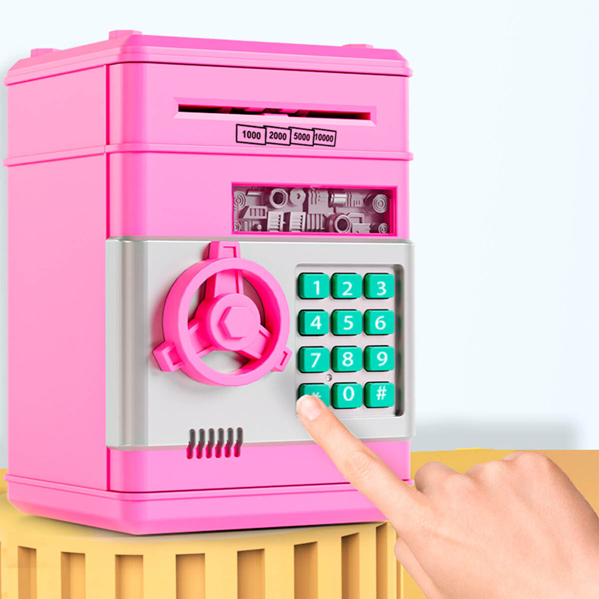 Alcancía Infantil Caja Fuerte Juguete Con Sonido - Rosa — El Rey del ...
