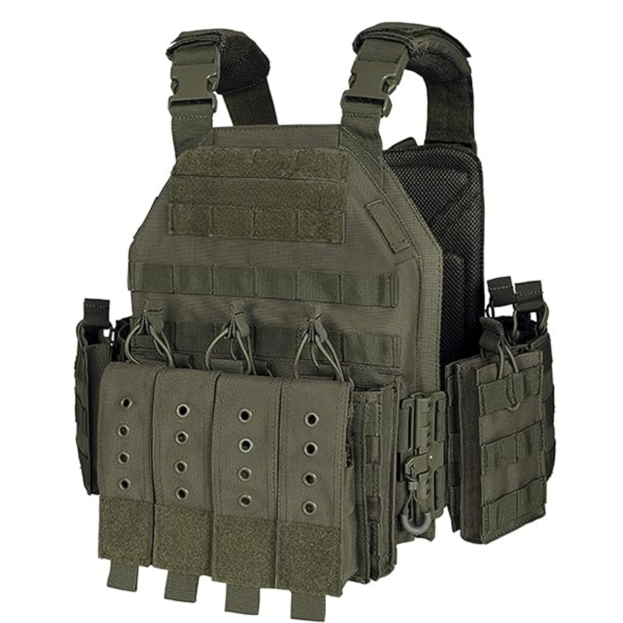 Chaleco táctico VT-6026-3 con liberación rápida - Verde — Aventureros