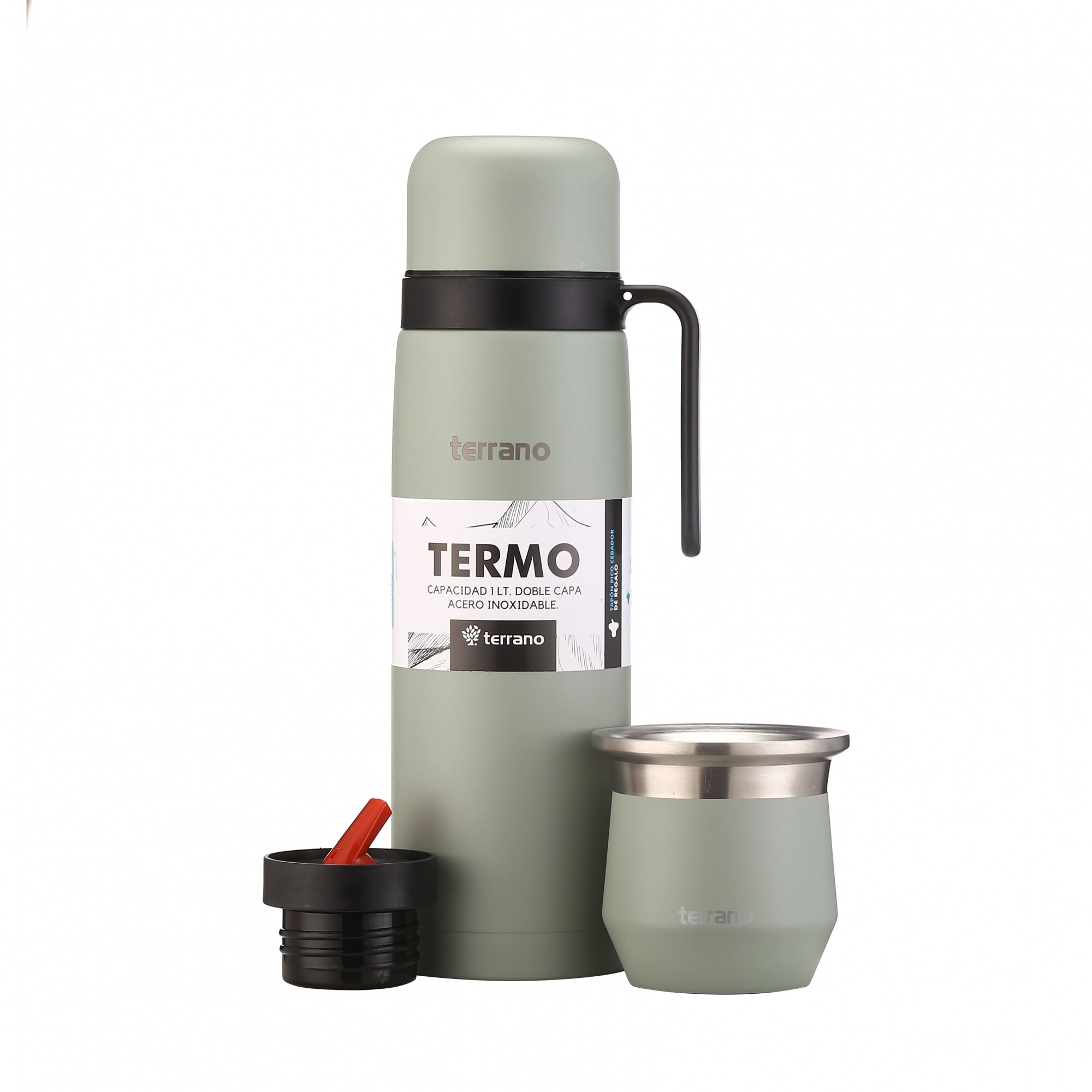Kit Termo Manija Rigida + Mate Flap - Oliva — Terrano