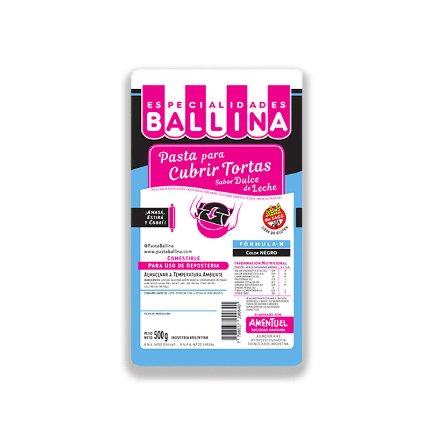 Pasta para Cubrir Tortas Fórmula H - Negro 500 g — Zanetti