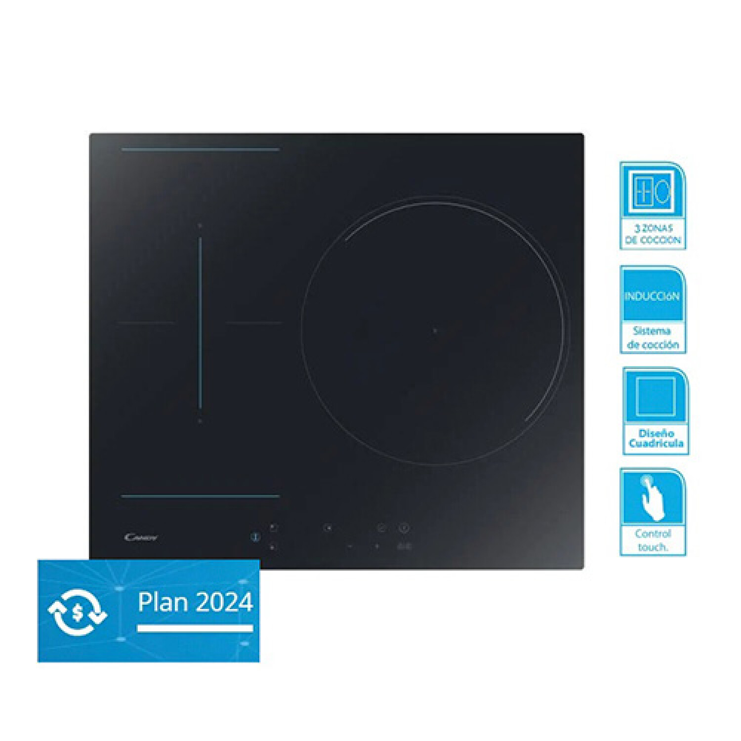 Anafe de Inducción Candy CTP634C Comfort 3 Zonas — Universo Binario