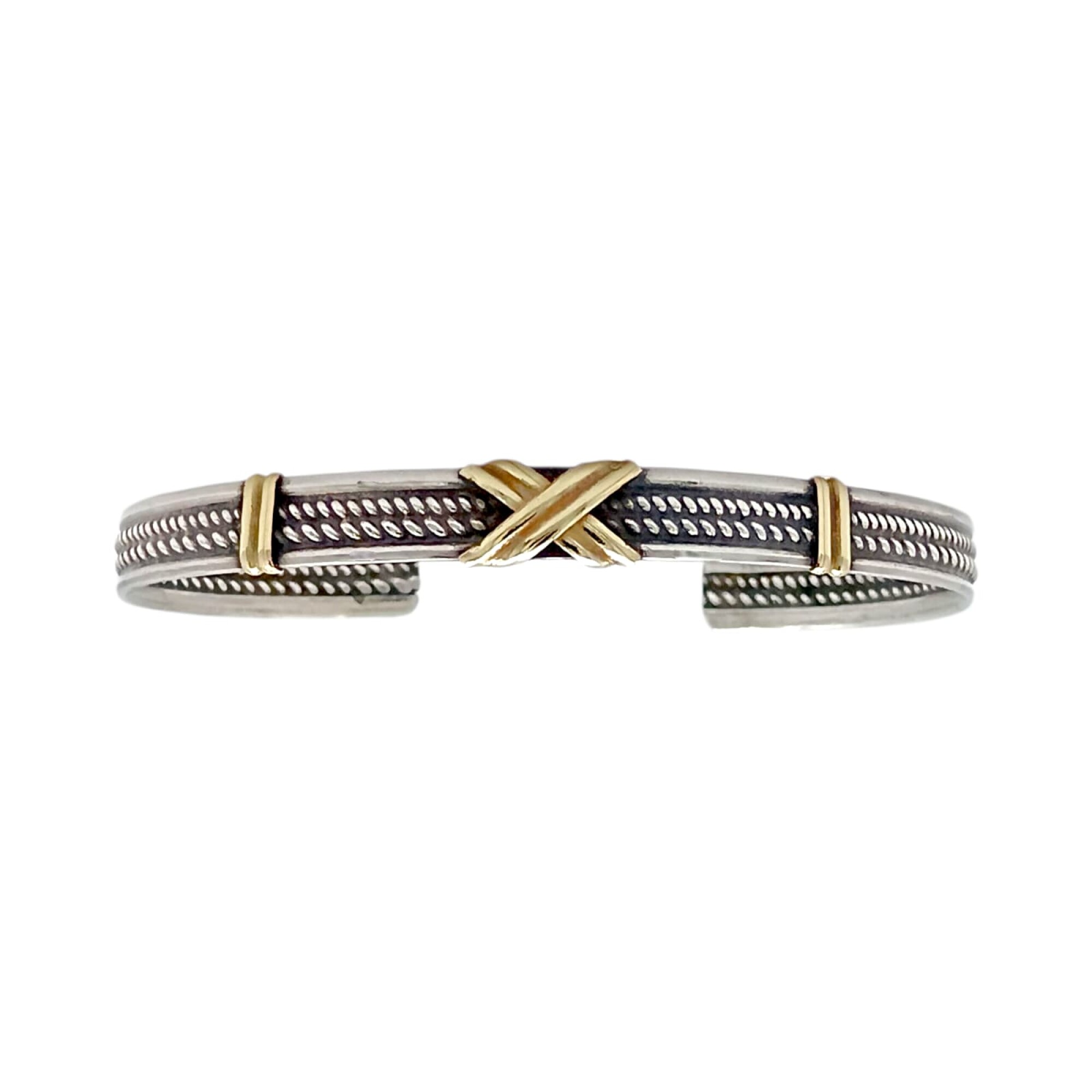 Brazalete Cruz-Plata y Oro-Sin piedra- BR5001 - sinpiedra — Mamba Negra